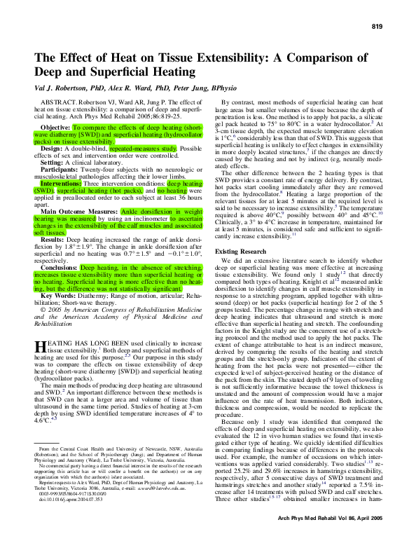 (PDF) The Effect of Heat on Tissue Extensibility: A Comparison of Deep ...