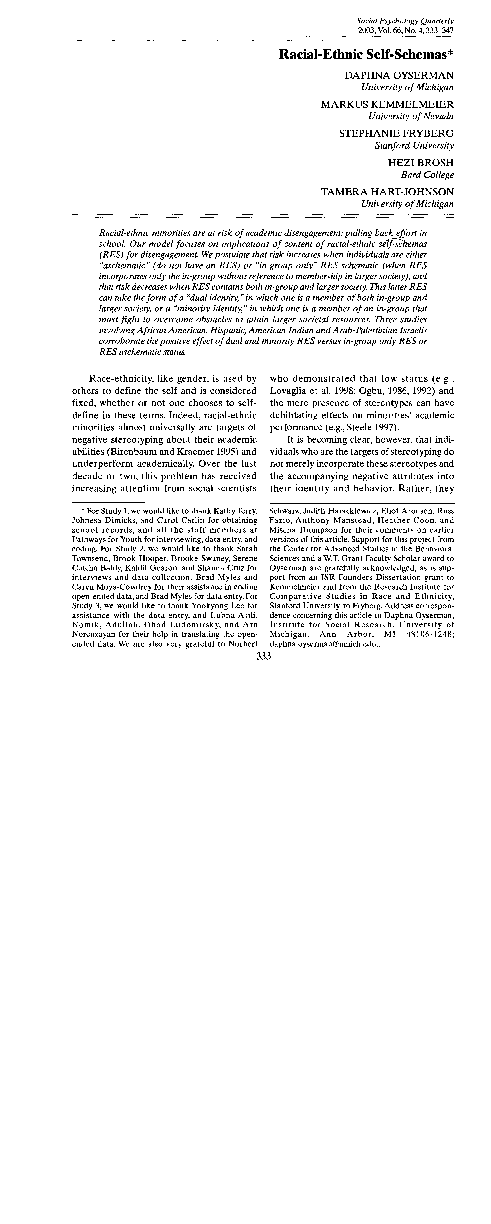 (PDF) Racial-Ethnic Self-Schemas