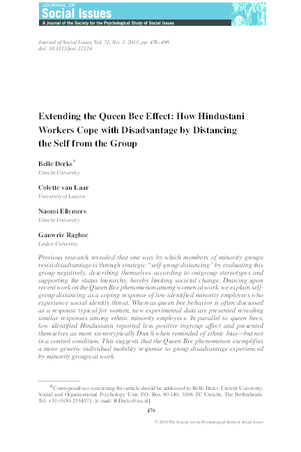 (PDF) Extending the Queen Bee Effect: How Hindustani Workers Cope with ...