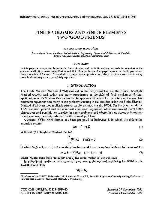 (PDF) Finite volumes and finite elements: Two ‘good friends’