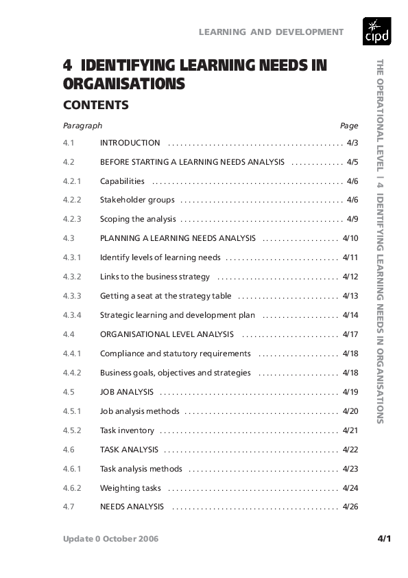 (PDF) LEARNING AND DEVELOPMENT 4 IDENTIFYING LEARNING NEEDS IN ...