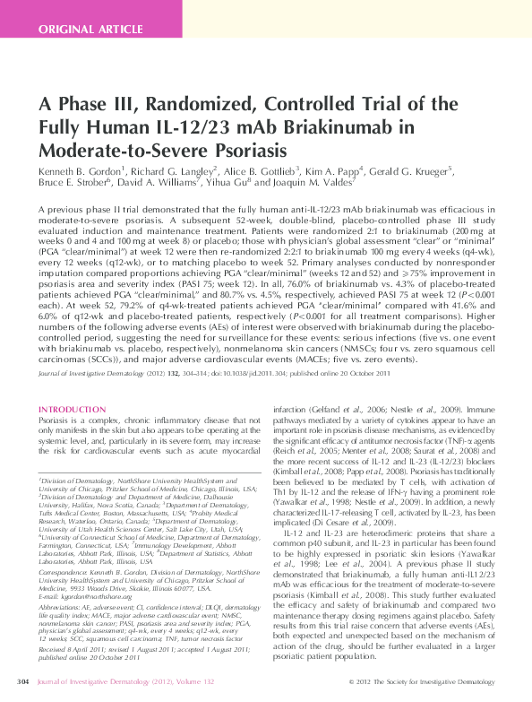 (PDF) A Phase III, Randomized, Controlled Trial of the Fully Human IL ...
