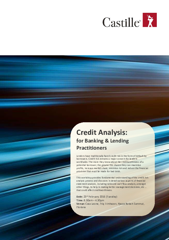 (PDF) Credit Analysis: for Banking & Lending Practitioners