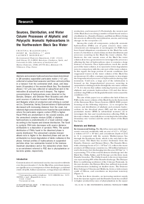 (PDF) Sources, distribution, and water column processes of aliphatic and polycyclic aromatic ...