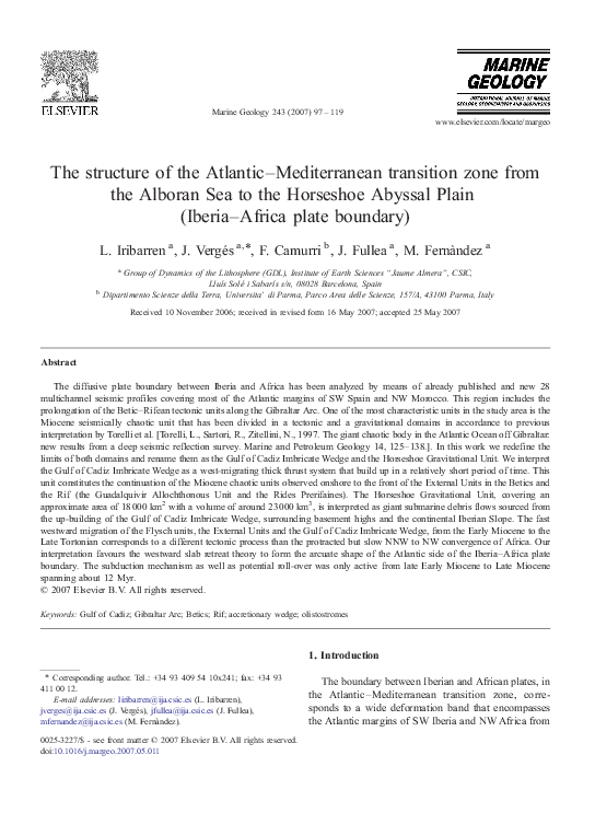 (PDF) The structure of the Atlantic-Mediterranean transition zone from ...
