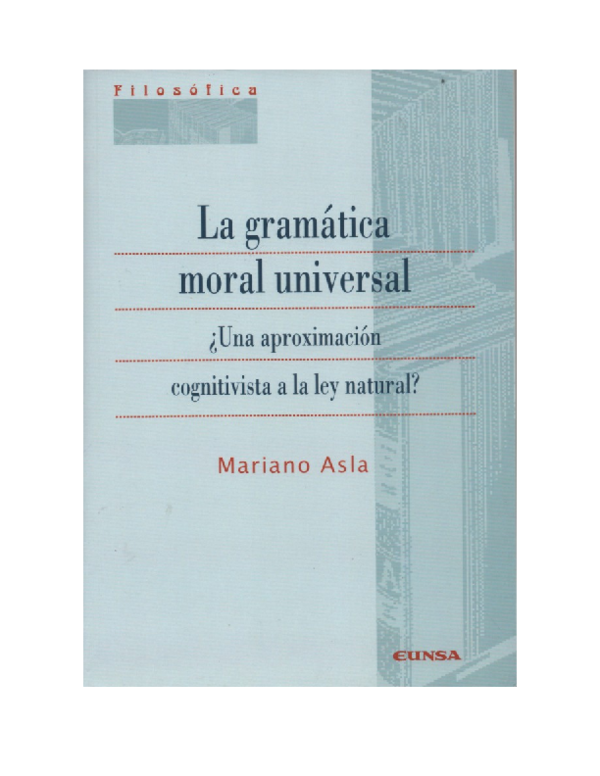 (DOC) La Gramática Moral Universal: ¿Una aproximación cognitivista a la ...