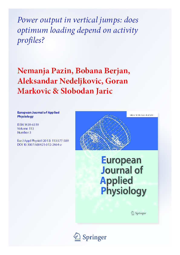 (PDF) Optimal Load for Power Output During Vertical Jumping: the Effect ...