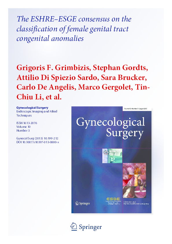 (PDF) The ESHRE–ESGE consensus on the classification of female genital ...