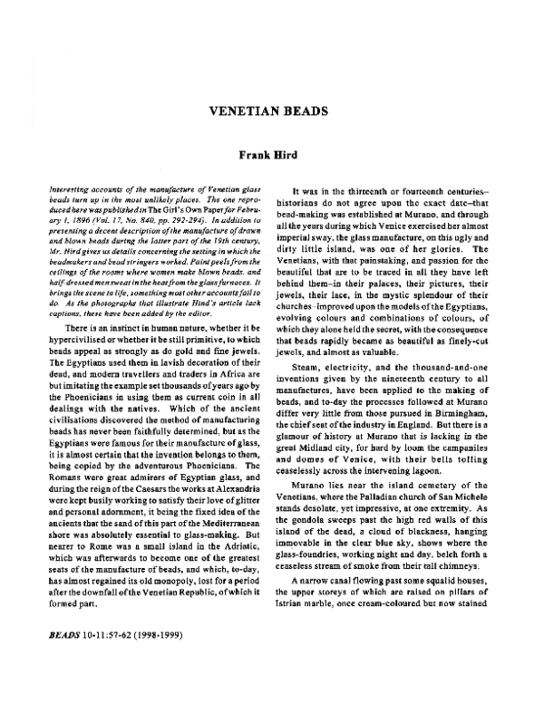 (PDF) Frank Hird -- Venetian Beads