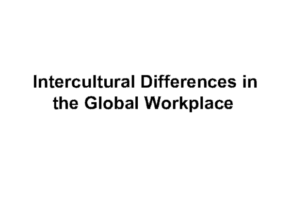 (PPT) Intercultural Business Communication in the Global Workplace