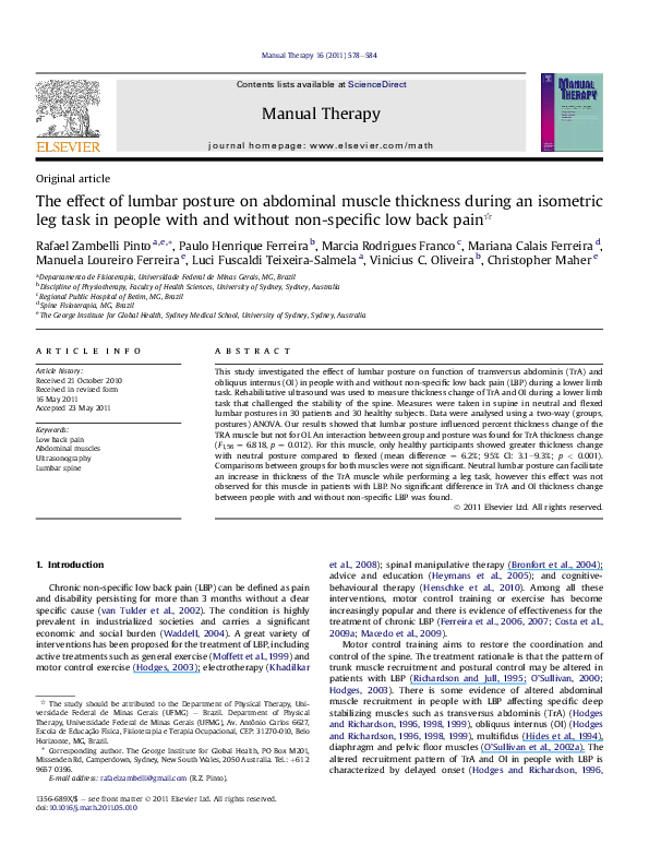 (PDF) The Effect of Dry Needling to the Multifidus Muscle on Resting ...