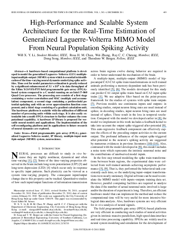 (PDF) High-Performance and Scalable System Architecture for the Real-Time Estimation of ...