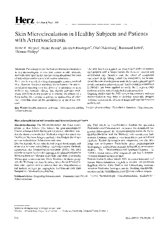 (PDF) Skin microcirculation in healthy subjects and patients with ...