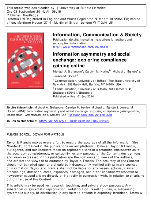 (PDF) Information asymmetry and social exchange: exploring compliance ...