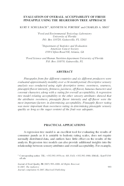 (PDF) Evaluation of Overall Acceptability of Fresh Pineapple Using the ...