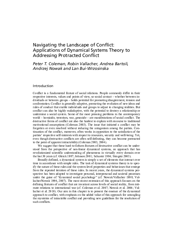 (PDF) Navigating the Landscape of Conflict: Applications of Dynamical ...