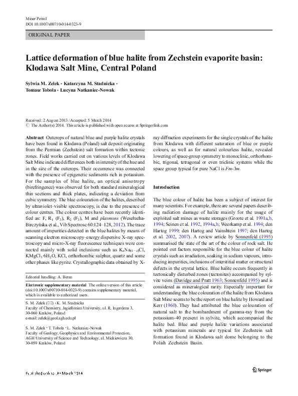 (PDF) Lattice deformation of blue halite from Zechstein evaporite basin ...