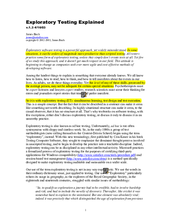 (PDF) Exploratory Testing Explained (PDF) Exploratory Testing Explained