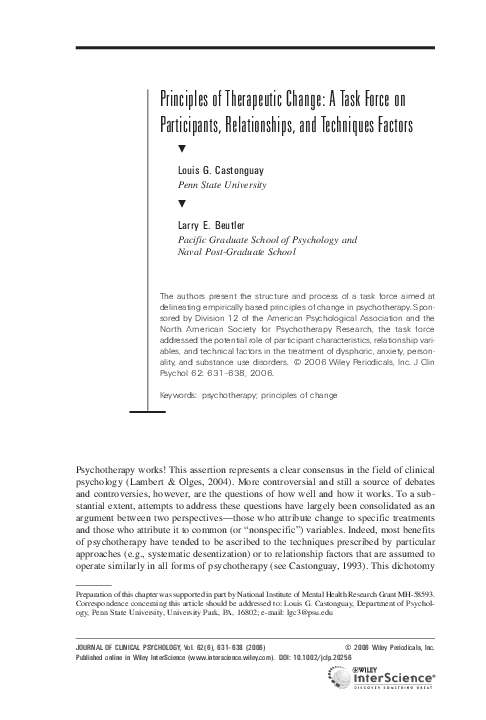 (PDF) Principles of therapeutic change: A task force on participants ...
