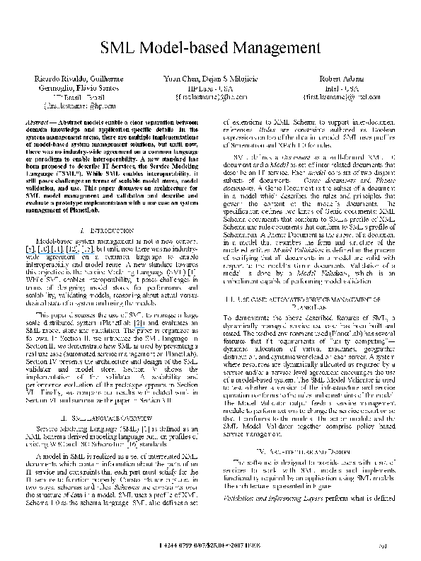 (PDF) SML Model-based Management