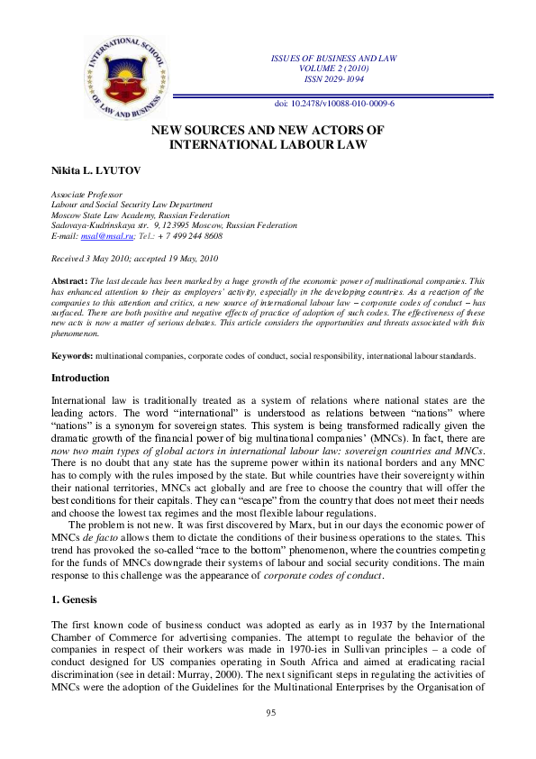 sources of labour law