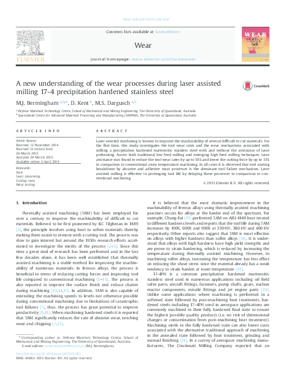 (PDF) A new understanding of the wear processes during laser assisted ...