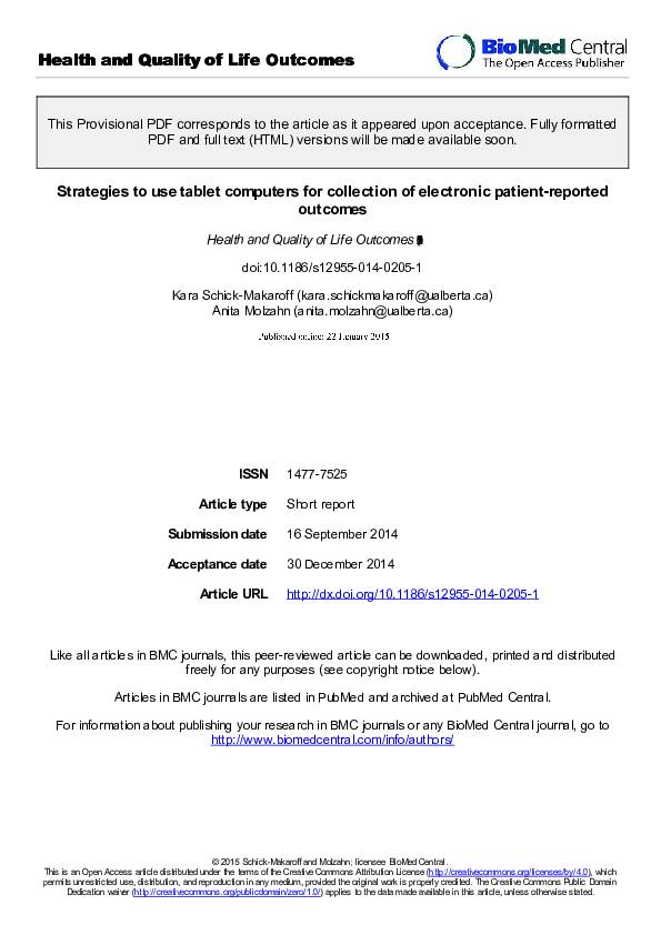 (PDF) Strategies to use tablet computers for collection of electronic ...