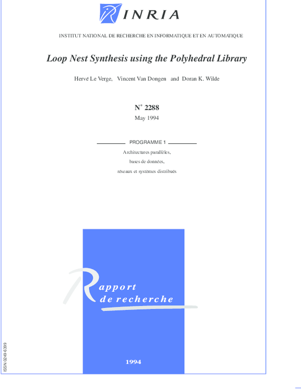 (PDF) Loop Nest Synthesis Using The Polyhedral Library