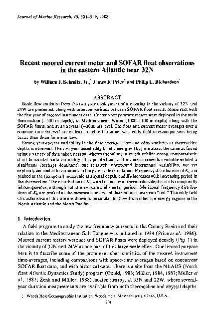 (PDF) Recent moored current meter and SOFAR float observations in the ...