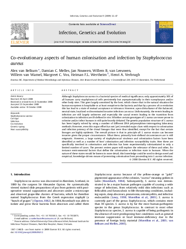 (PDF) Co-evolutionary aspects of human colonisation and infection by ...