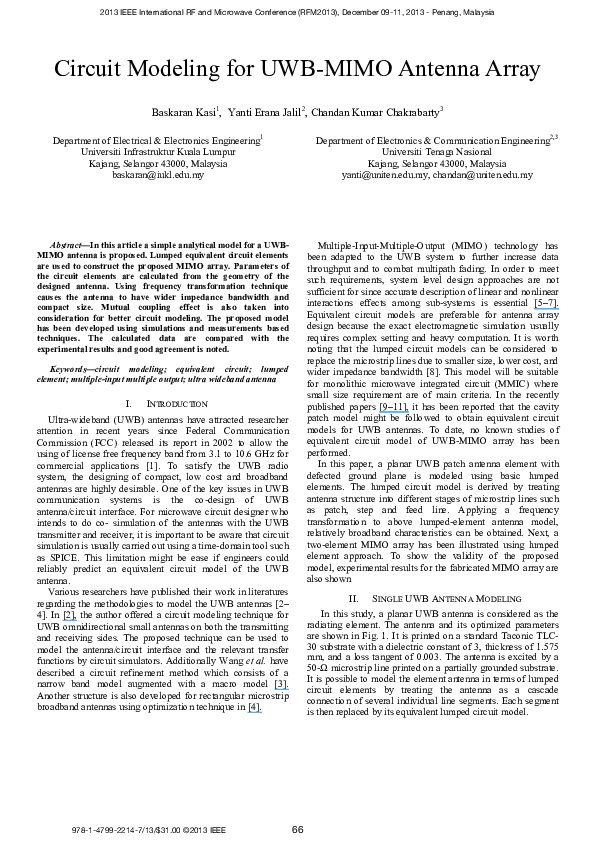 (PDF) Circuit modeling for UWB-MIMO antenna array
