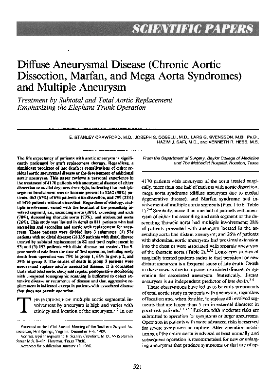 (PDF) Diffuse Aneurysmal Disease (Chronic Aortic Dissection, Marfan ...