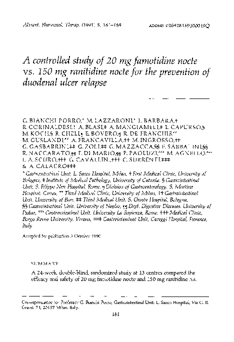 (PDF) A controlled study of 20 mg famotidine nocte vs. 150 mg ...