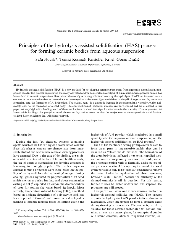 (PDF) Principles of the hydrolysis assisted solidification (HAS ...