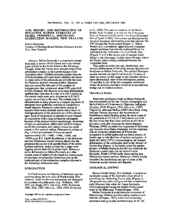 (PDF) Age, height, and deformation of Holocene marine terraces at Mahia ...