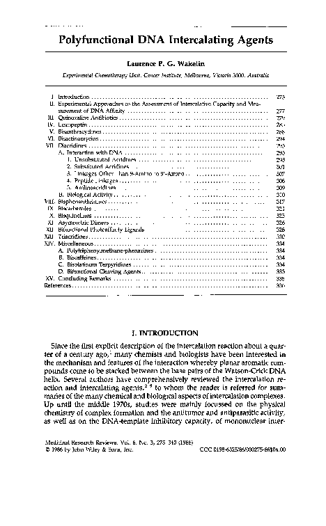 (PDF) Polyfunctional DNA intercalating agents