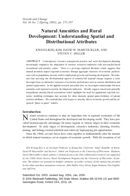 (PDF) Natural Amenities and Rural Development: Understanding Spatial ...