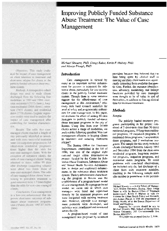 (PDF) Improving publicly funded substance abuse treatment: the value of ...