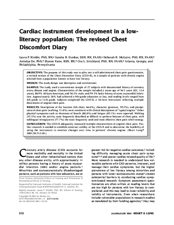 (PDF) Cardiac instrument development in a low-literacy population: The ...