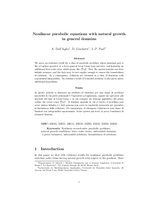 Pdf Nonlinear Elliptic Equations With Natural Growth In General Domains