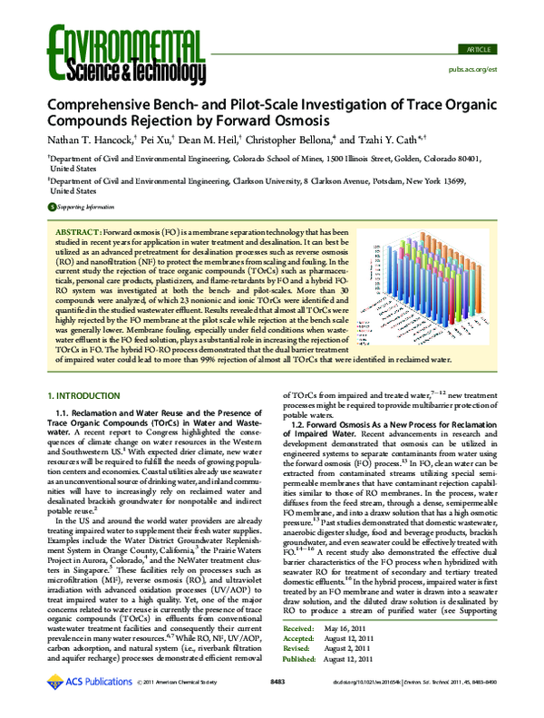 (PDF) Comprehensive Bench- and Pilot-Scale Investigation of Trace ...