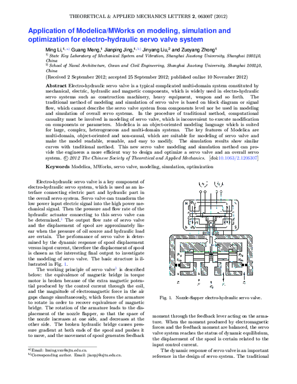 (PDF) Application of Modelica/MWorks on modeling, simulation and ... (PDF) Application of Modelica/MWorks on modeling, simulation and ...