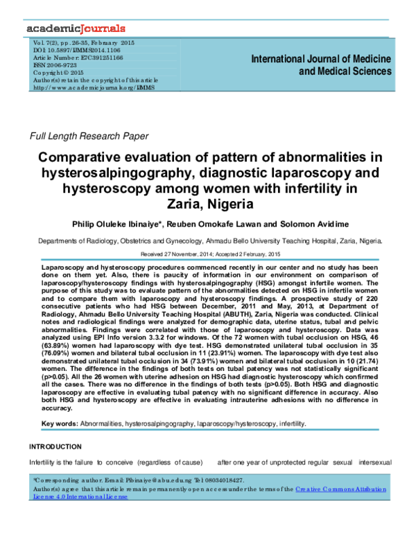 (PDF) Minimally invasive exploration of the female reproductive tract in infertility | Stephan ...