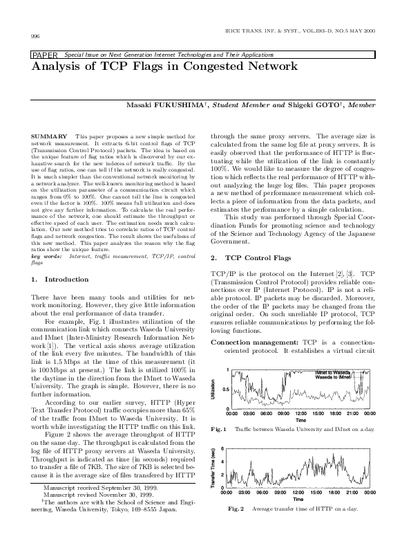 (PDF) Analysis of TCP flags in congested network