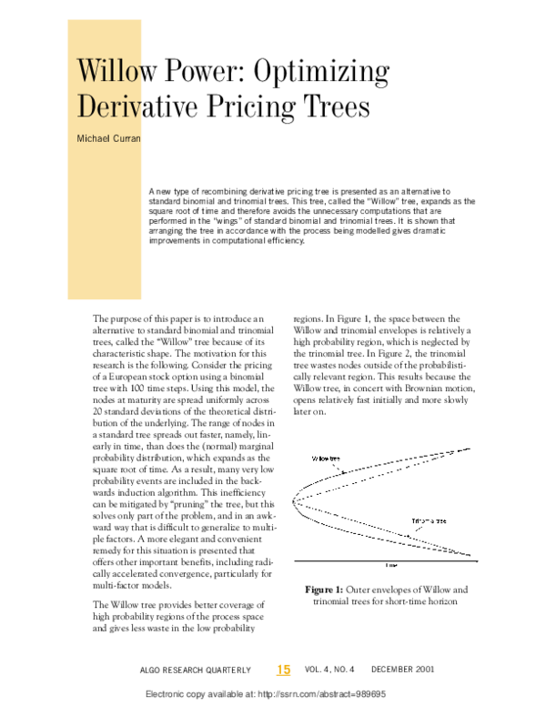 (PDF) Willow power: optimizing derivative pricing trees