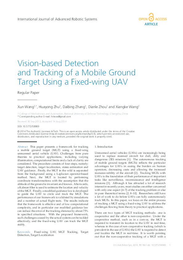 (PDF) Vision-based Detection and Tracking of a Mobile Ground Target ...