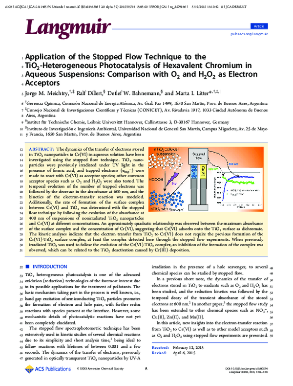 (PDF) Application of the Stopped Flow Technique to the TiO2 ...