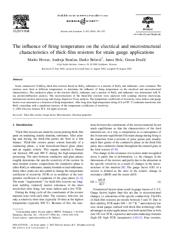 (PDF) The influence of firing temperature on the electrical and microstructural characteristics ...