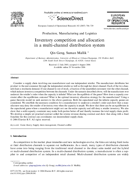 (PDF) Inventory competition and allocation in a multi-channel ...