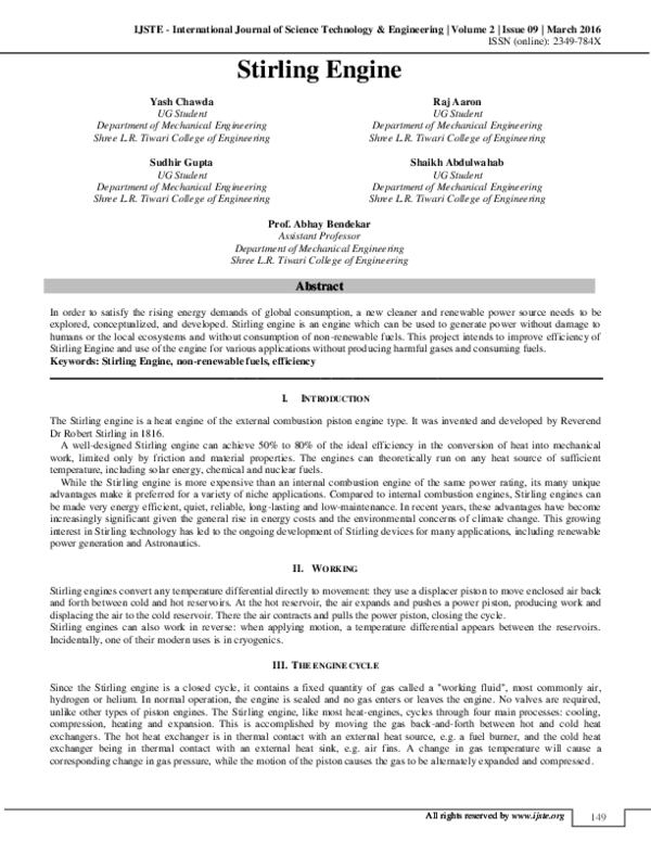(PDF) Stirling Engine